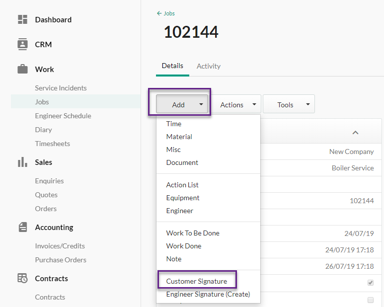 Adding Customer Signatures To Jobs | CR – Clik