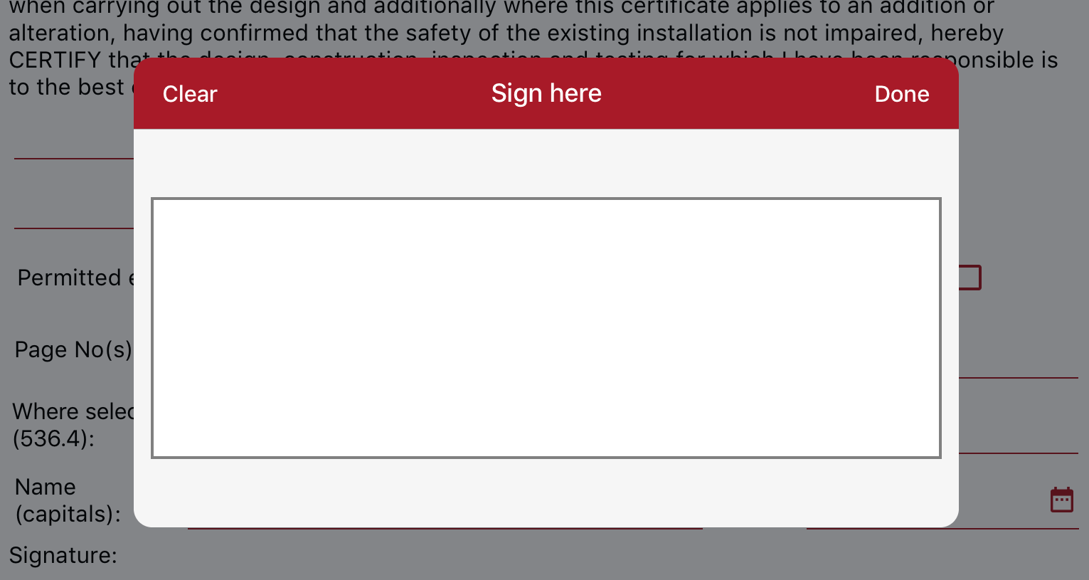 Adding Signatures To Certs | NICEIC Apps – Clik