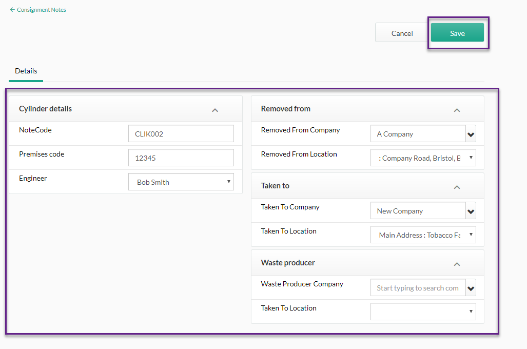 Creating Consignment Notes | CR – Clik