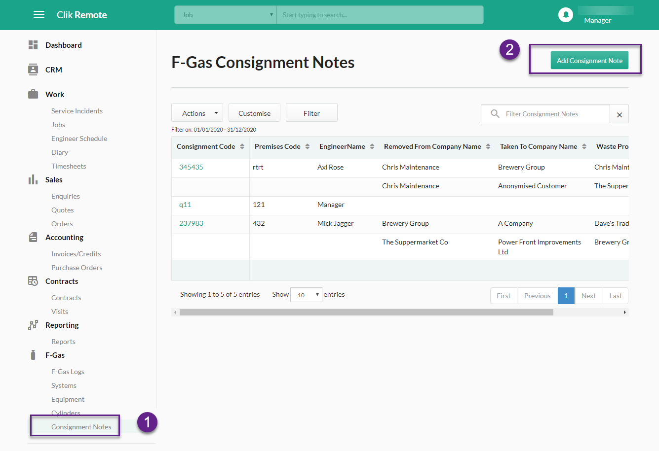 Creating Consignment Notes | CR – Clik
