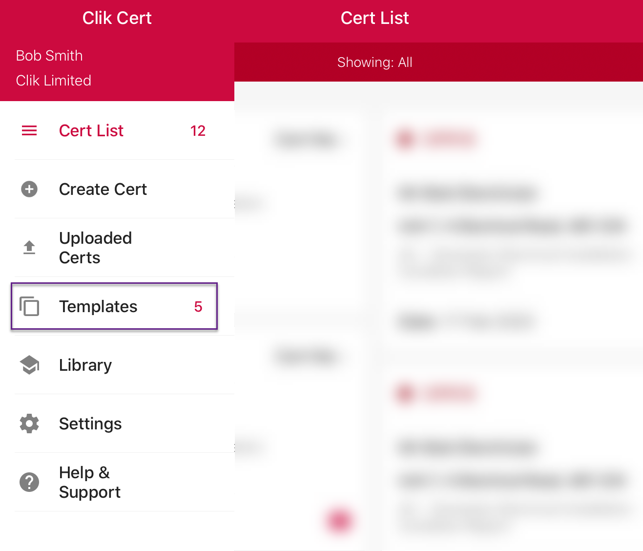 Creating Templates | NICEIC Apps – Clik