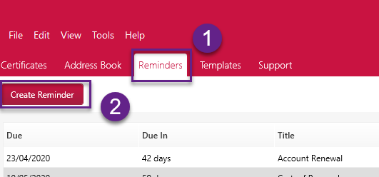 Creating Reminders | NICEIC – Clik