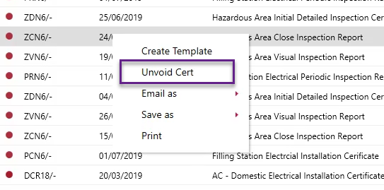 Voiding Certs | NICEIC – Clik