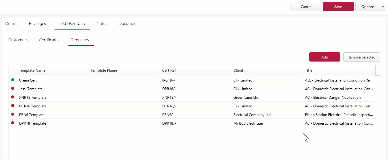 Sending Templates To Field Users | NICEIC – Clik