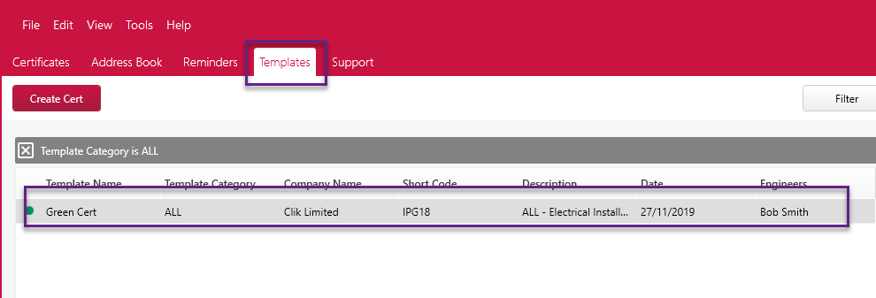 Editing & Renaming Cert Templates | NICEIC – Clik