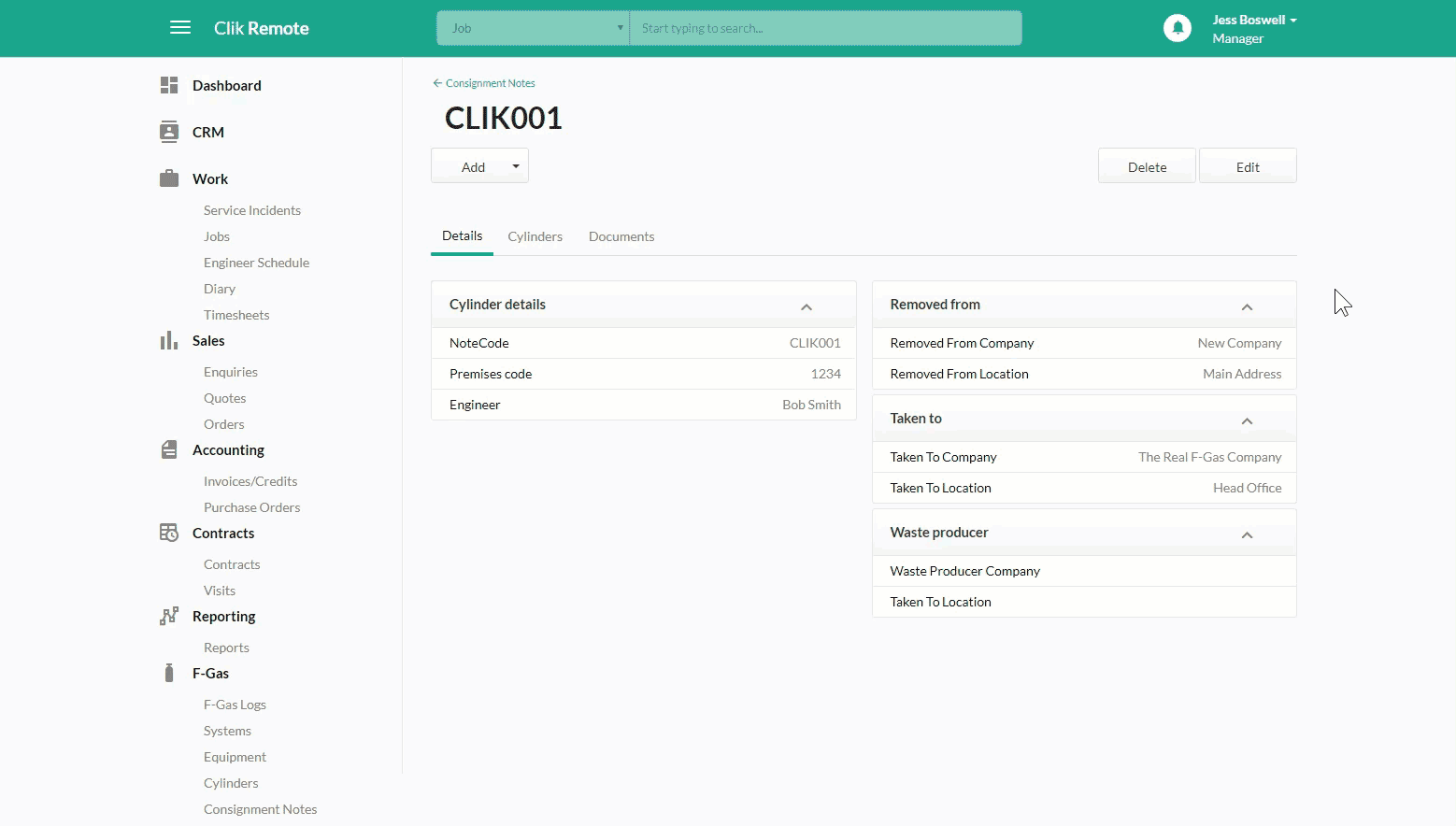 Creating Consignment Notes | CR – Clik