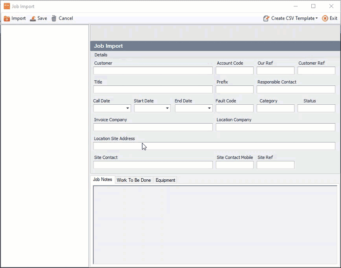 Importing Job Sheets Via CSV - CS – Clik