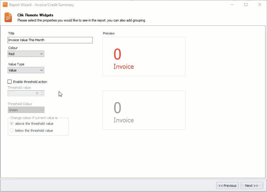 Setting Up Dashboard Widget Thresholds | CR – Clik