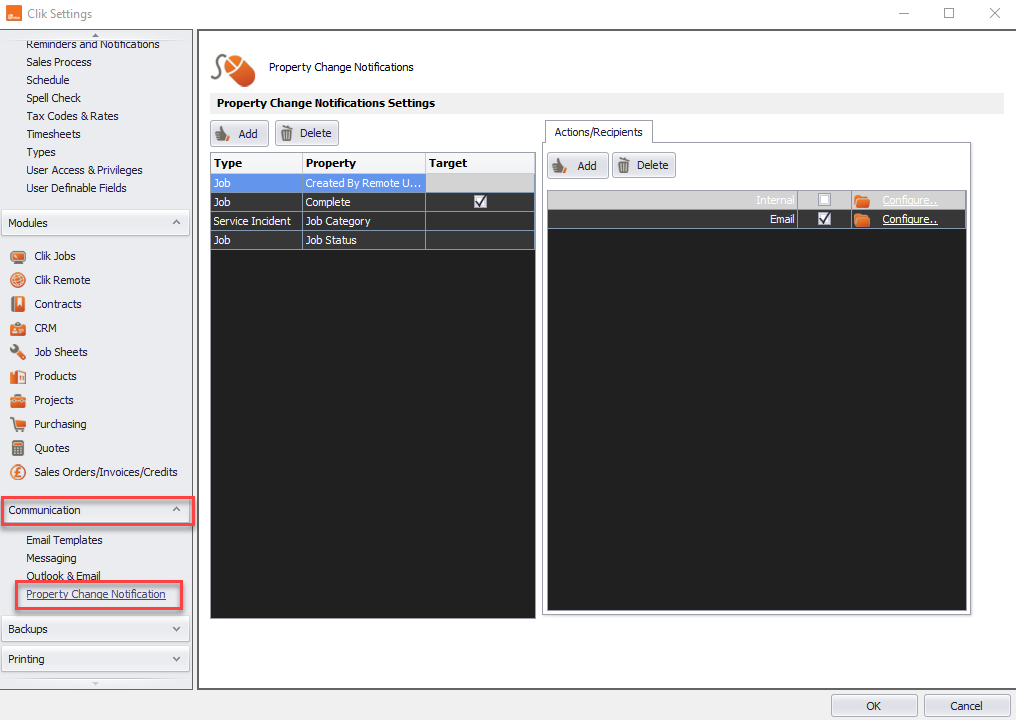 Set Up Notifications - CS – Clik