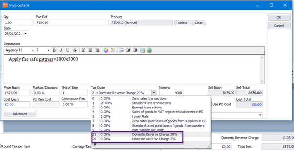 Changing Domestic Reverse Charge Invoice Tax Codes - CS – Clik