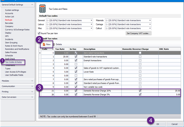 Domestic Reverse Charge Code Change For Sage - CS – Clik