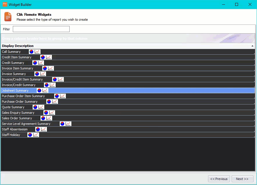 Setting Up Dashboard Widgets | CR – Clik
