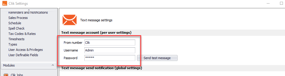 Set Up Text Messaging - CS – Clik
