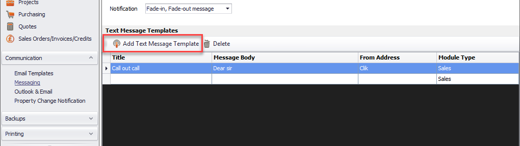 Set Up Text Messaging - CS – Clik