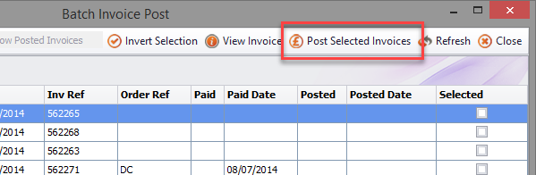 Batch Posting Sales Invoices To Sage - CS – Clik