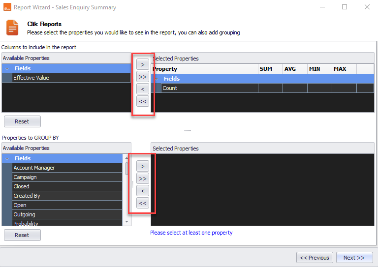 Reporting Features - CS – Clik