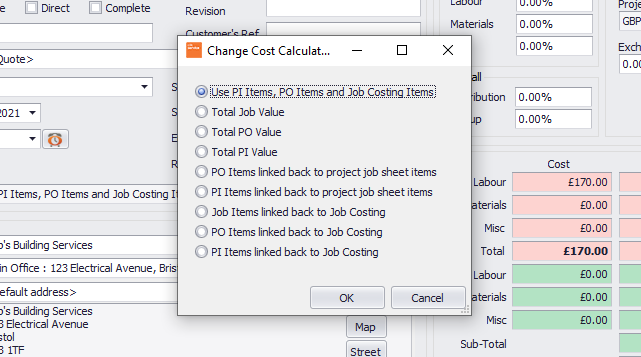 Changing Project Costing Methods - CS – Clik