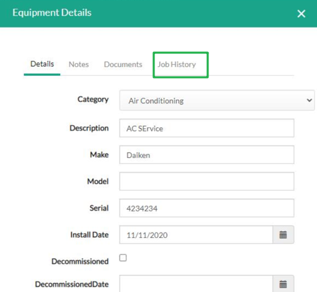 Viewing Equipment History | CR – Clik