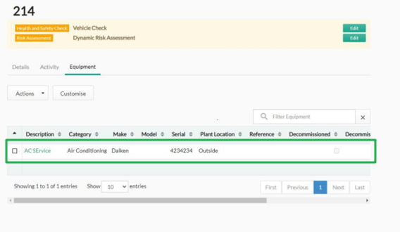 Viewing Equipment History | CR – Clik