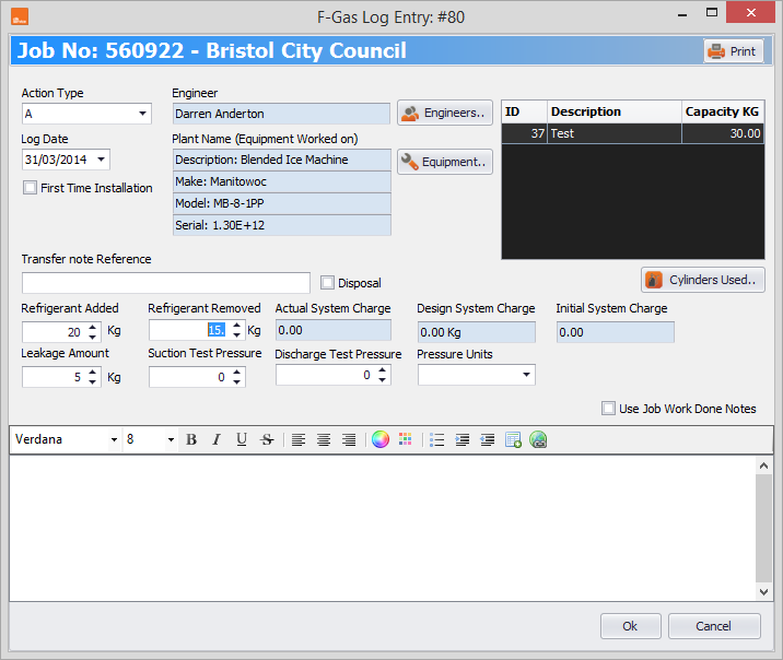 Create F-Gas Cylinders Through Vehicle Module - CS – Clik