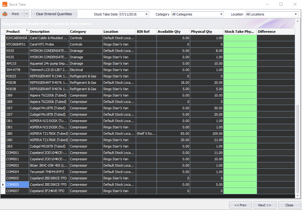 Using The Stock Take Tool - CS – Clik