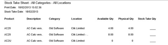 Using The Stock Take Tool - CS – Clik