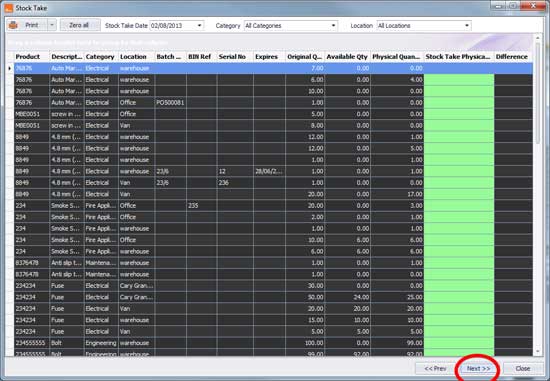 Using The Stock Take Tool - CS – Clik
