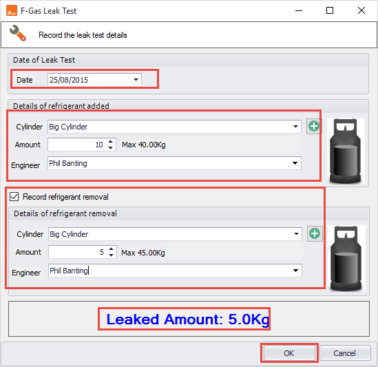 Creating An F-Gas Leak Test Log Entry - CS – Clik
