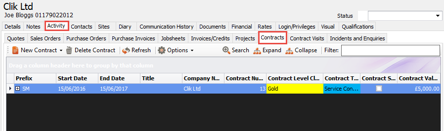 Setting Contract Reminders - CS – Clik